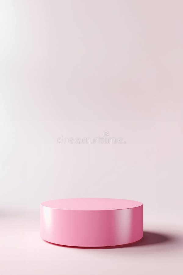 A Pink Round Object on a Pink Surface, Empty Podium Mockup for Beauty ...