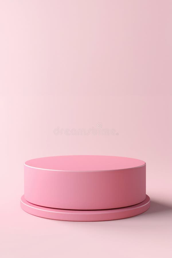 A Pink Round Object on a Pink Surface, Empty Podium Mockup for Beauty ...