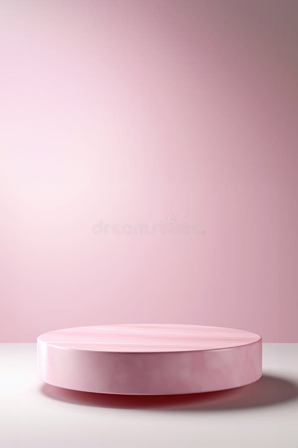 A Pink Round Object on a Pink Surface, Empty Podium Mockup for Beauty ...