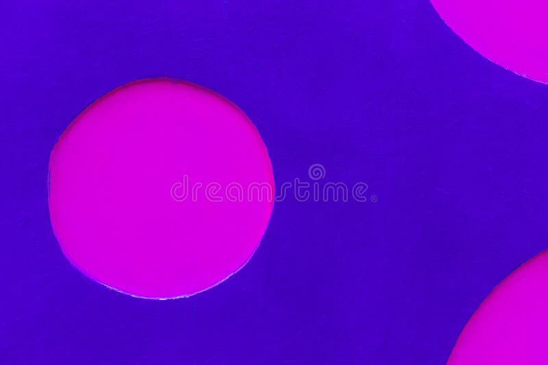 Pink Round Objects Design Detail Interior Decoration Wall Blue Paint ...