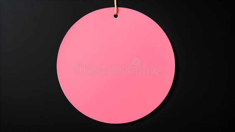 Pink Round Paper Note on a Black Background. Brainstorming Template ...