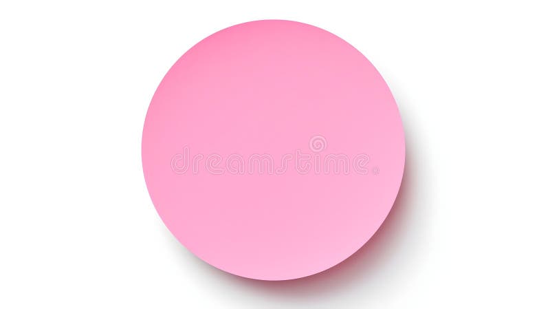 Pink Round Paper Note on a White Background. Brainstorming Template ...