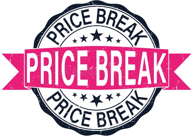 Pink Round Price Break Rubber Stamp Web Badge Stock Illustration ...