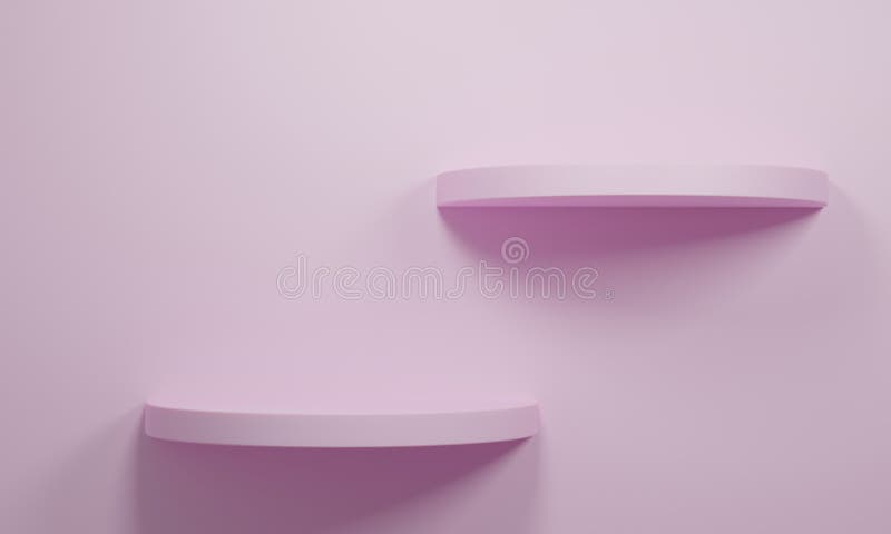 Pink Round Shelf. Empty Shelves, 3d Rendering Stock Illustration ...