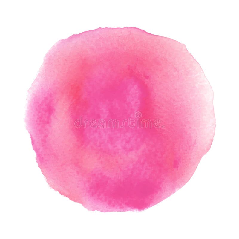 Pink Round Watercolor on White Background Stock Illustration ...