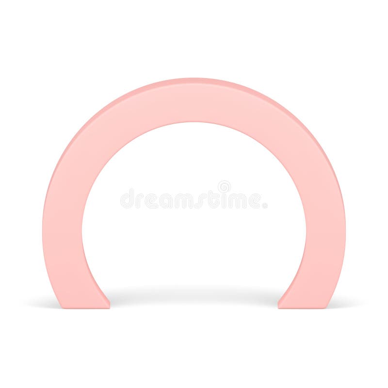 Pink Rounded Arch Geometric Basic Foundation 3d Decor Element Entrance ...