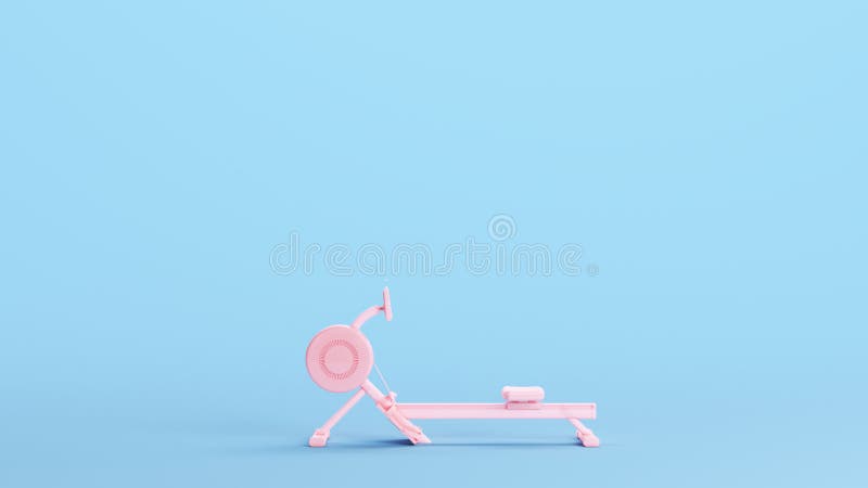 Pink Rowing Machine Exercise Workout Equipment Gym Training Kitsch Blue ...