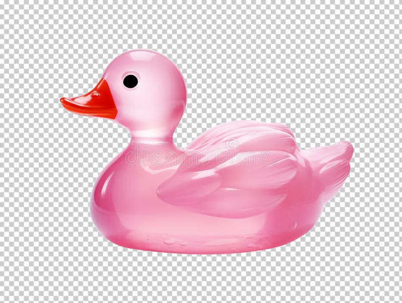 Pink Rubber Duck Isolated on Transparent Background Stock Photo ...