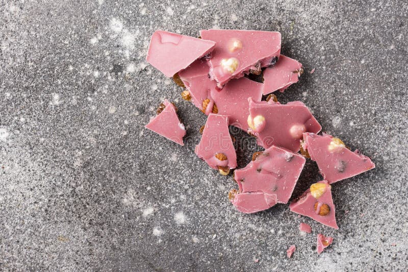 Pink or Ruby Chocolate, Trendy Food Stock Image - Image of rose, chips ...