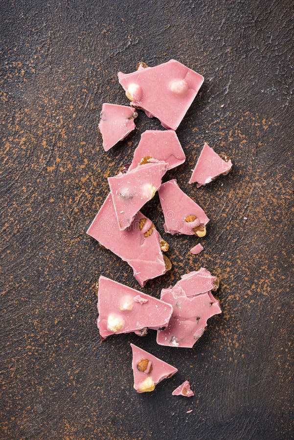 Pink or Ruby Chocolate, Trendy Food Stock Image - Image of chips ...