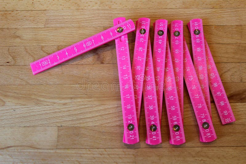 Pink ruler stock photo. Image of folding, milimeter, pink - 66790722