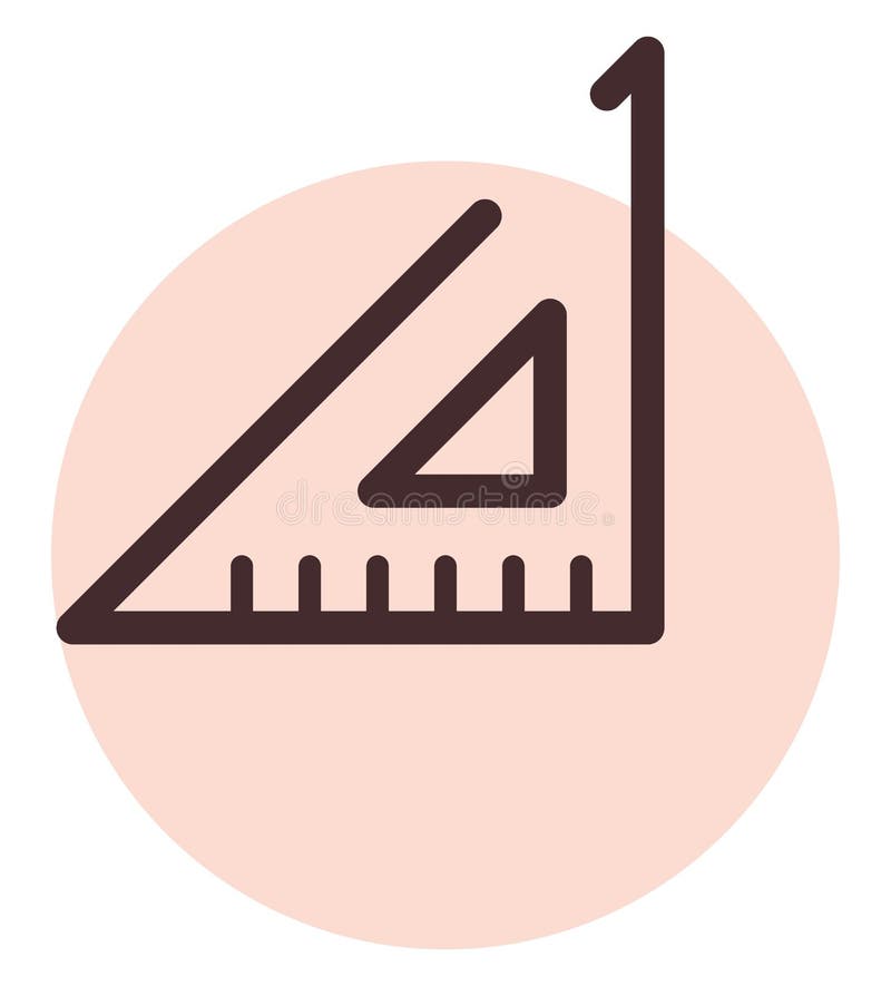 Pink ruler, icon stock vector. Illustration of line - 261079015