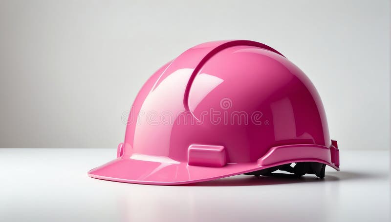 Pink Safety Helmet on Plain White Background with Ai Generated Stock ...