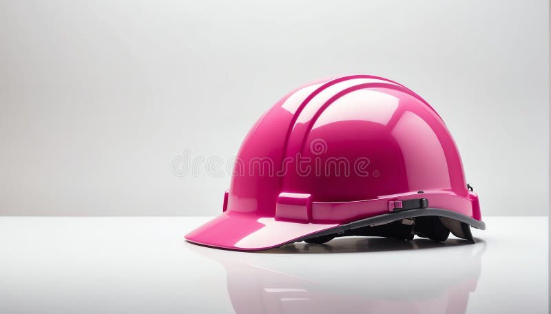 Pink Safety Helmet on Plain White Background with Ai Generated Stock ...
