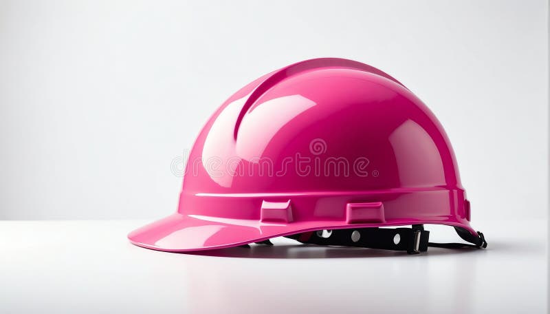Pink Safety Helmet on Plain White Background with Ai Generated Stock ...