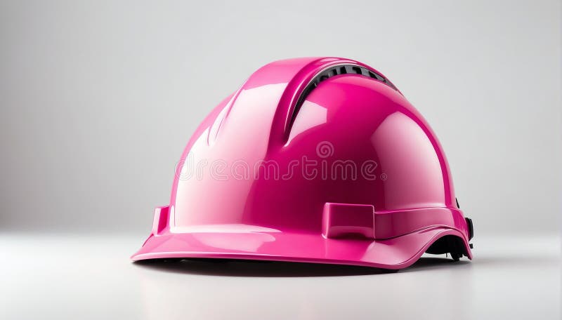 Pink Safety Helmet on Plain White Background with Ai Generated Stock ...