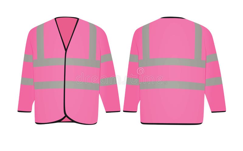 Pink safety jacket stock vector. Illustration of front - 176461639