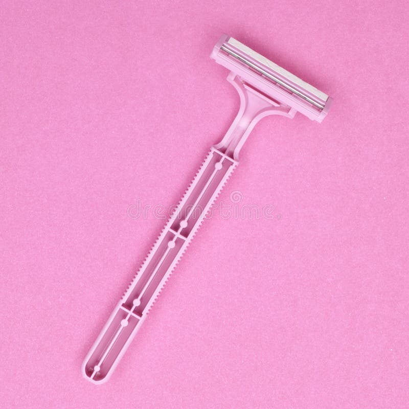 Pink Safety Razor on a Pink Background. Stock Photo - Image of ...