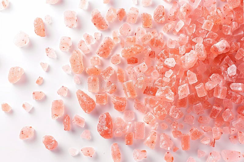 Pink Salt Crystals Artfully Arranged in a Spiral Pattern on a Solid ...