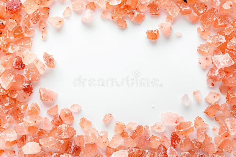 Pink Salt Crystals Forming a Delicate Border Around the Edge of a Solid ...