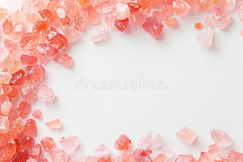 Pink Salt Crystals Forming a Delicate Border Around the Edge of a Solid ...