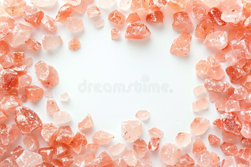 Pink Salt Crystals Forming a Delicate Border Around the Edge of a Solid ...