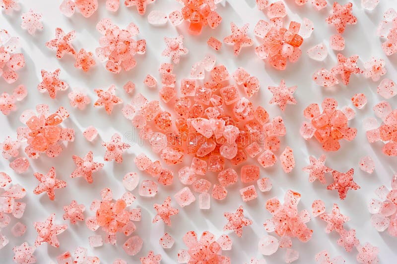 Pink Salt Crystals Forming an Intricate Mandala Pattern on a Solid ...