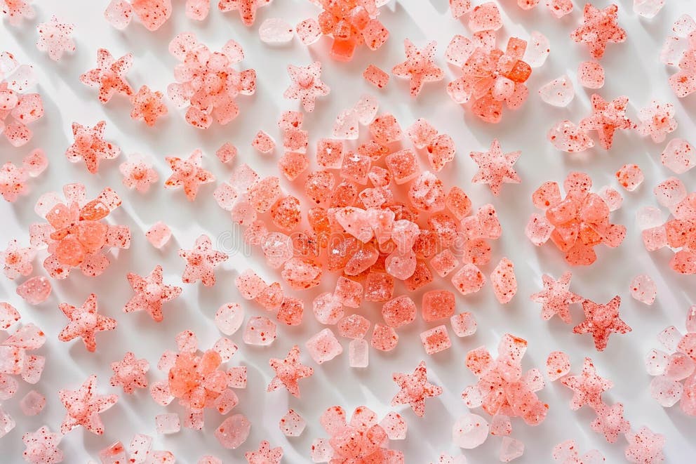 Pink Salt Crystals Forming an Intricate Mandala Pattern on a Solid ...