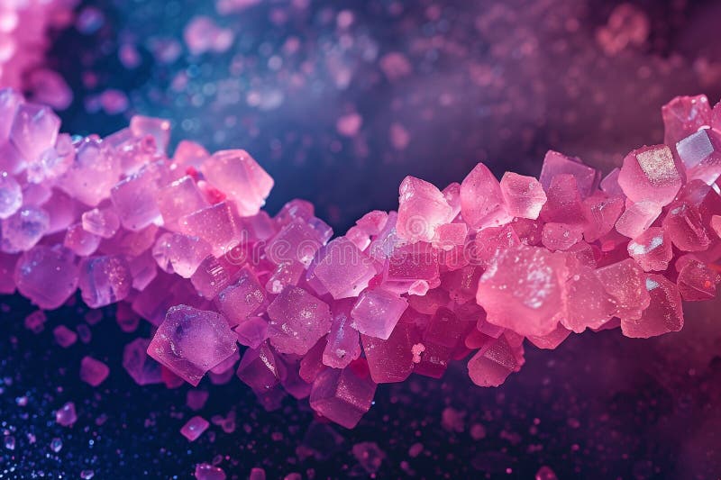 Pink Salt Crystals Forming a Wave Pattern on a Dark Background Stock ...
