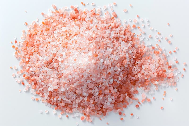 Pink Salt Forming a Circular Mound on a Solid White Background, with ...