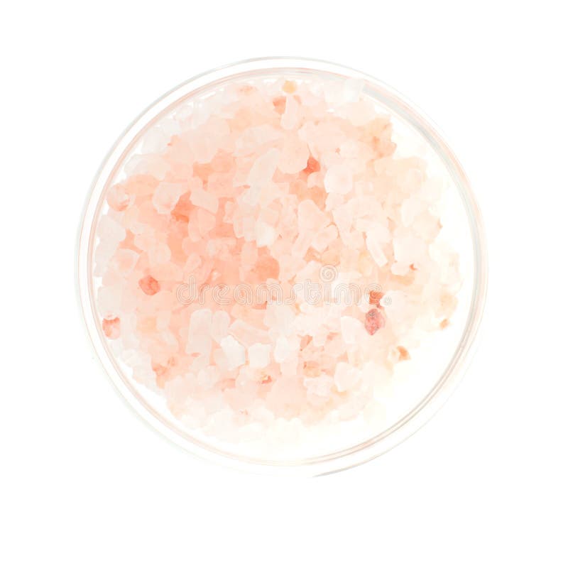 Pink Salt in Glass Bowl Isolated on White Background Stock Image ...