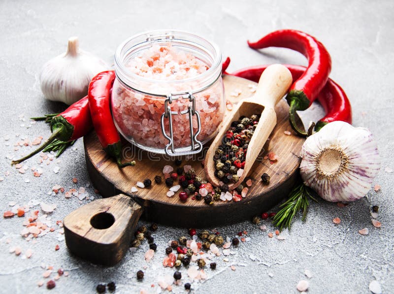 Pink salt and spice stock photo. Image of nature, eating - 112007656