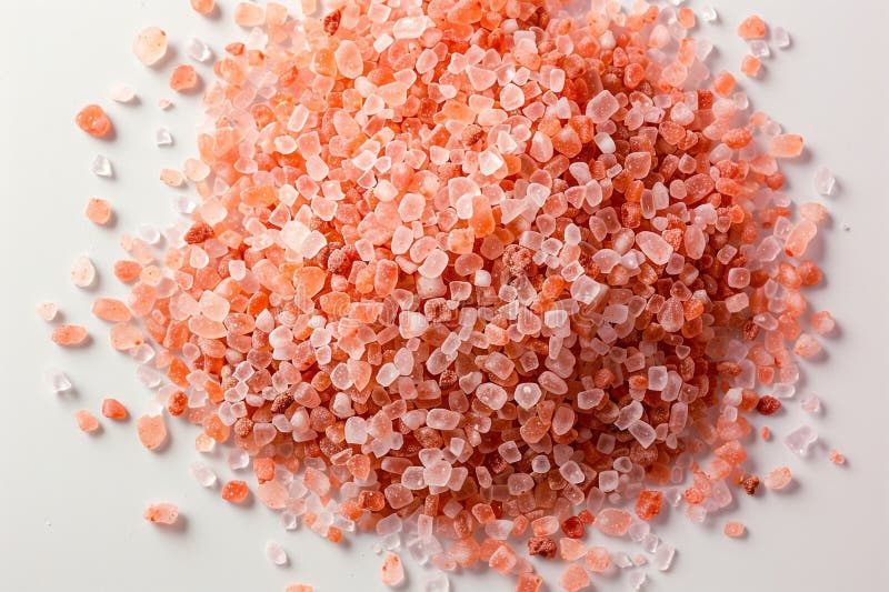 Pink Salt Spread Out Thinly in a Large Circle on a Solid White ...