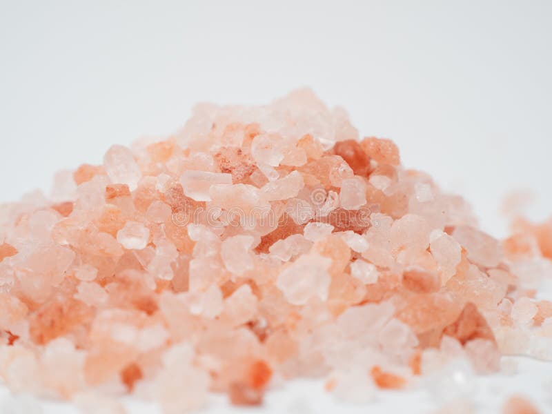 Pink Salt on a White Background Stock Photo - Image of rough, seasoning ...