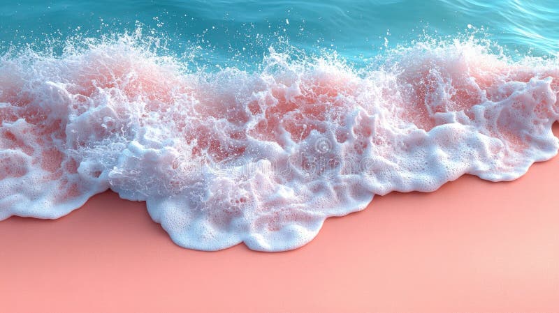 Pink Sand Beach Wave Ocean Summer Background (1 Stock Illustration ...