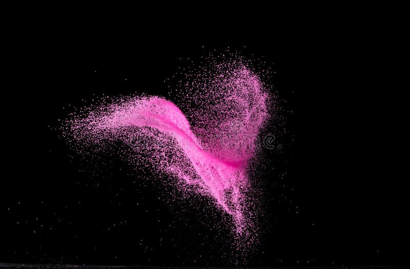 Pink Sand Flying Explosion, Particle Dot Grain Wave Explode. Abstract ...