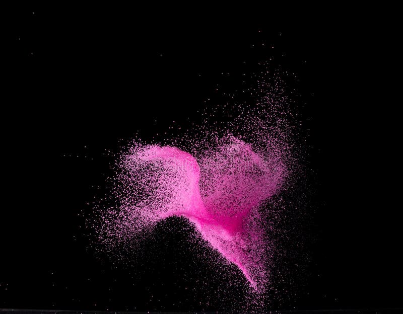 Pink Sand Flying Explosion, Particle Dot Grain Wave Explode. Abstract ...