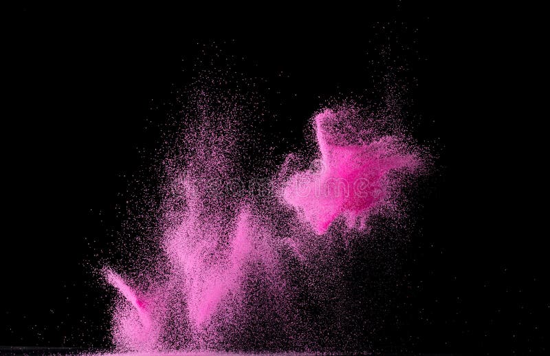 Pink Sand Flying Explosion, Particle Dot Grain Wave Explode. Abstract ...