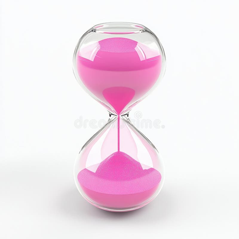 A Pink Sand Timer with Pink Sand in it Stock Illustration ...