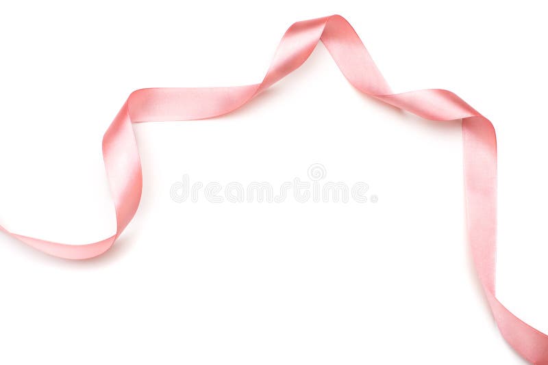 Pink Satin Ribbon Isolated on White Background Stock Illustration ...