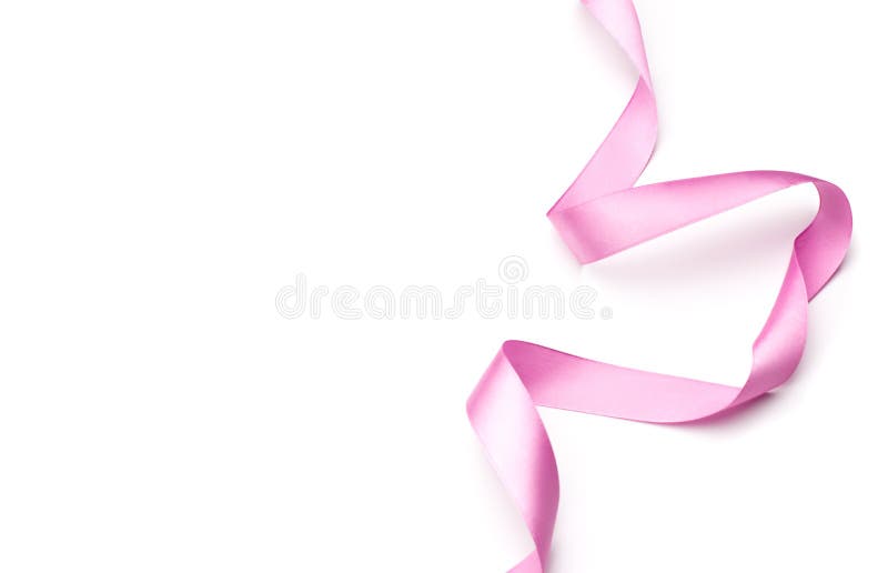 Pink Satin Ribbon Isolated on White Background Stock Image - Image of ...