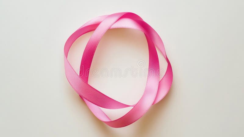 Pink Satin Ribbon Loop on White Background Stock Illustration ...