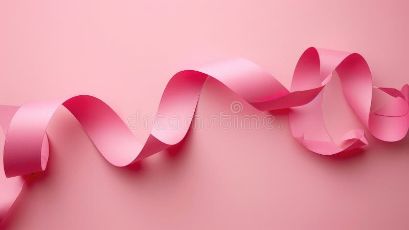 Pink Satin Ribbon on Solid Color Background. Elegant Presentation and ...