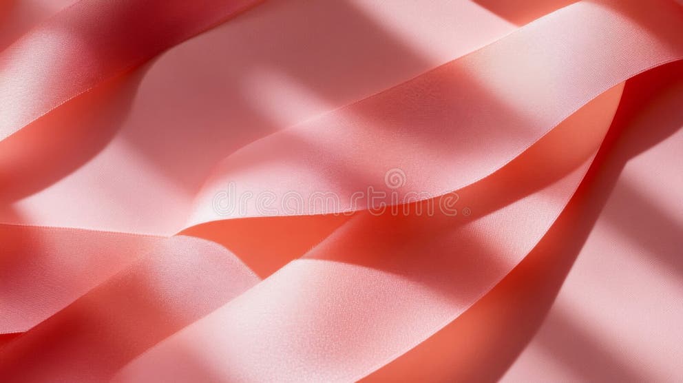 Pink Satin Ribbons Softly Draped in Light Stock Illustration ...