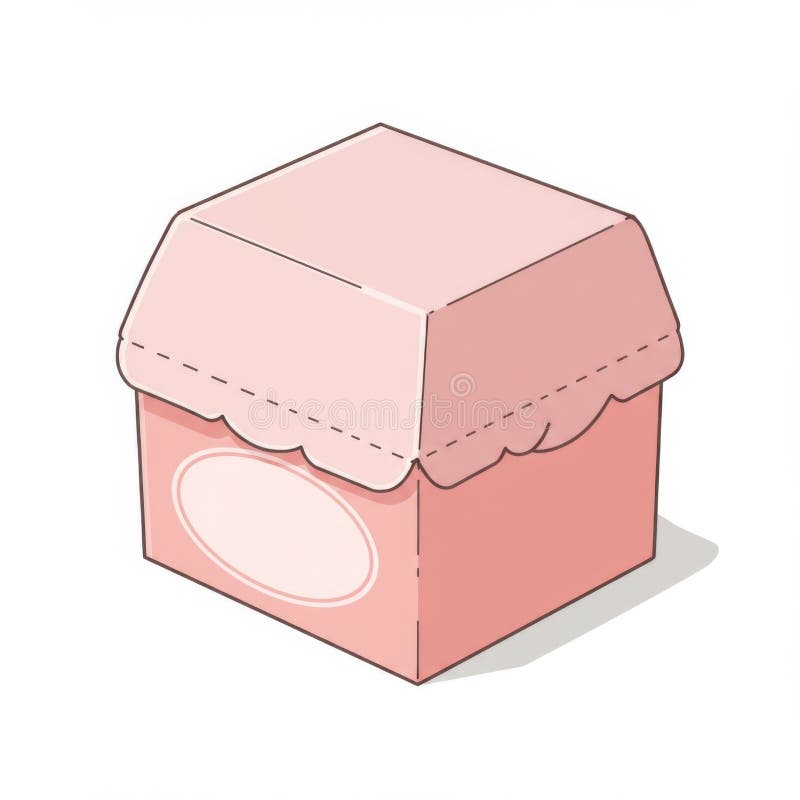 Pink Scalloped Box Packaging Design Illustration Stock Illustration ...
