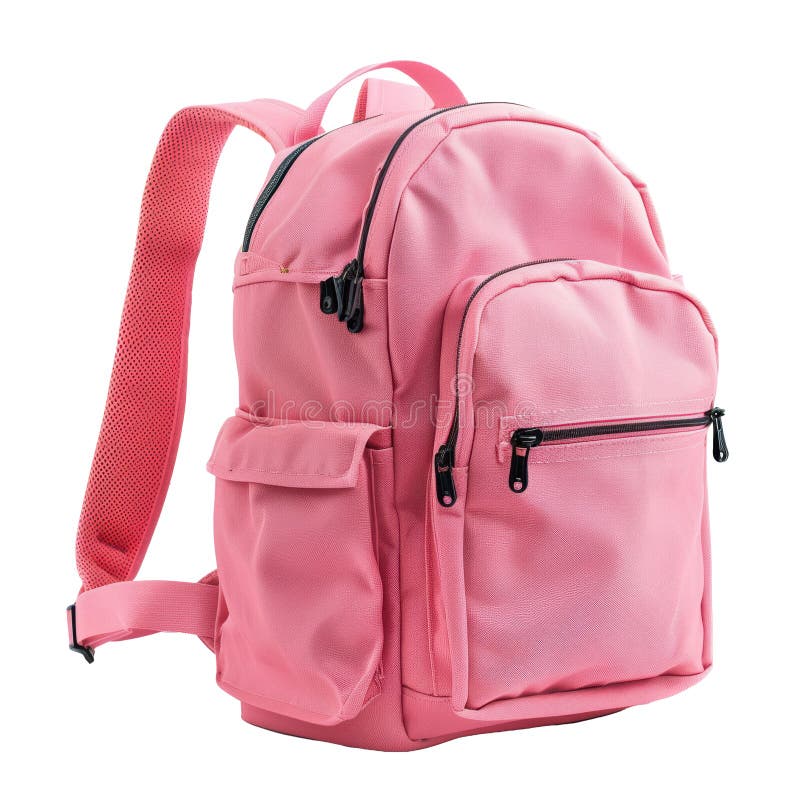 Pink School Backpack Books Ruler Sticking Out. Education Essentials ...