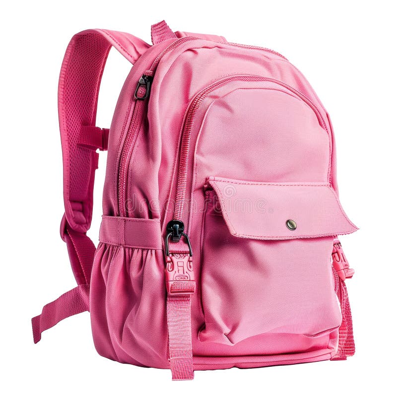 Pink School Backpack Books Ruler Sticking Out. Education Essentials ...