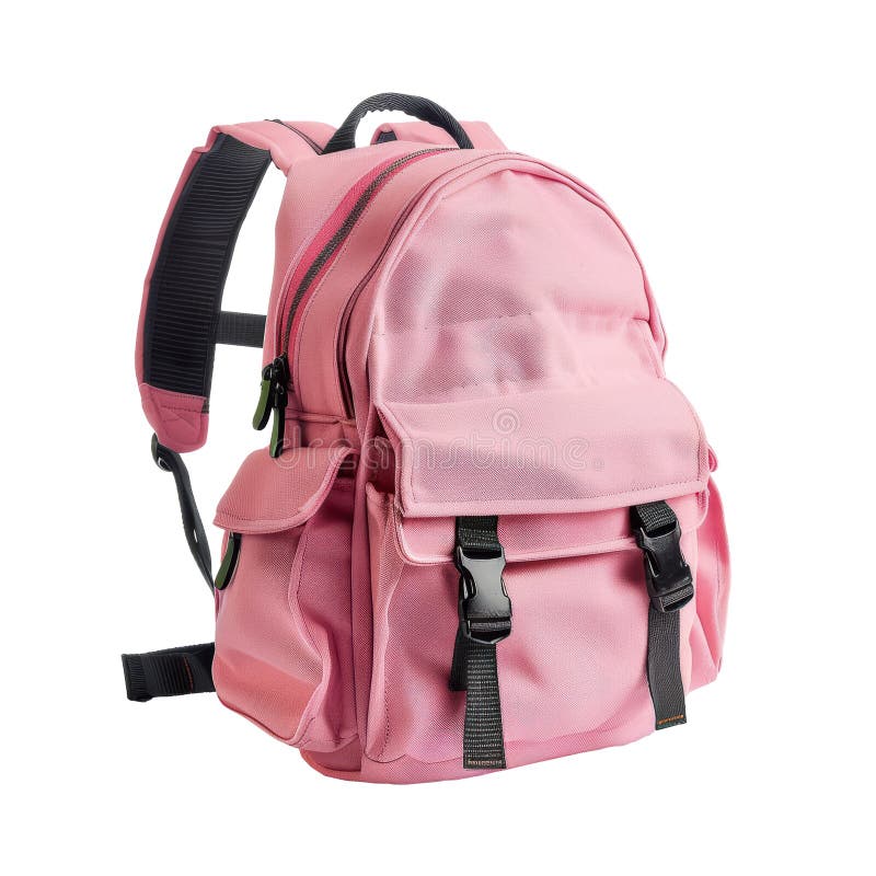 Pink School Backpack Books Ruler Sticking Out. Education Essentials ...