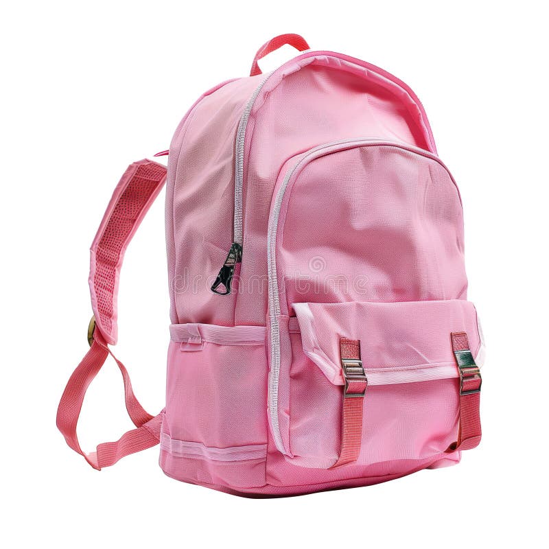 Pink School Backpack Books Ruler Sticking Out. Education Essentials ...