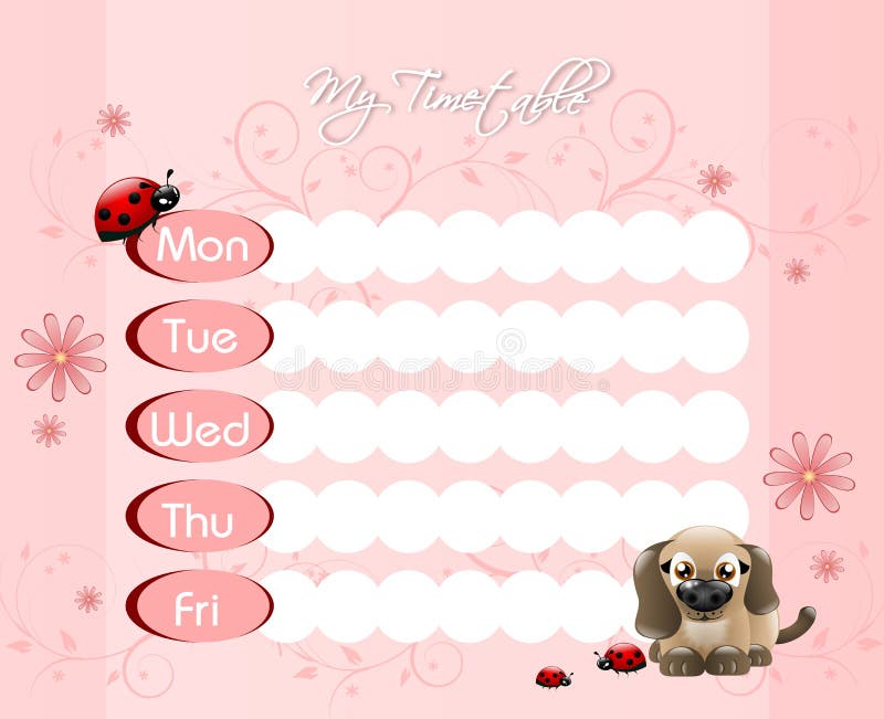 Pink Timetable Stock Illustrations – 1,229 Pink Timetable Stock ...